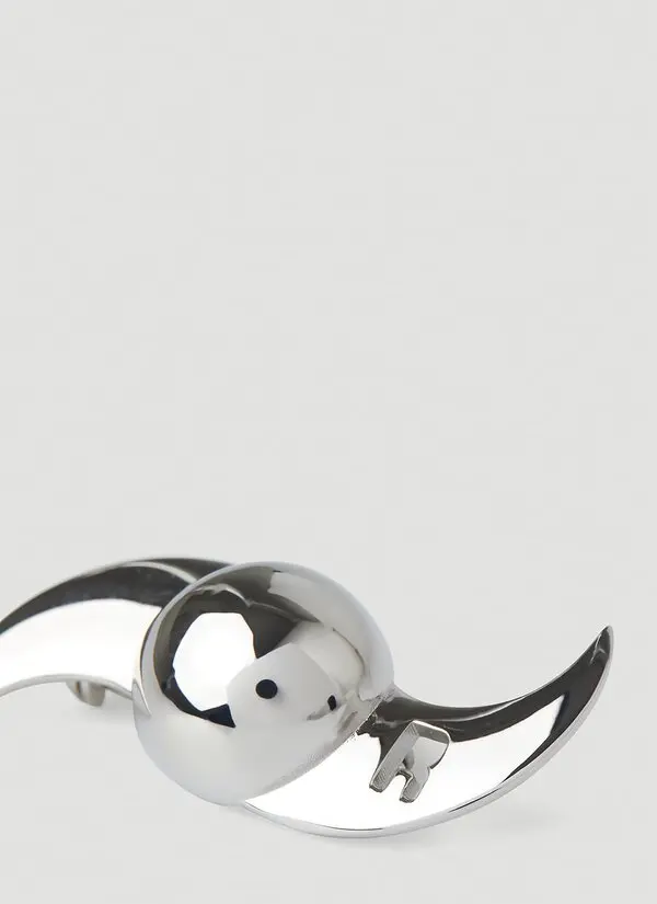 Raf Simons Space Spinner Brooch - Silver