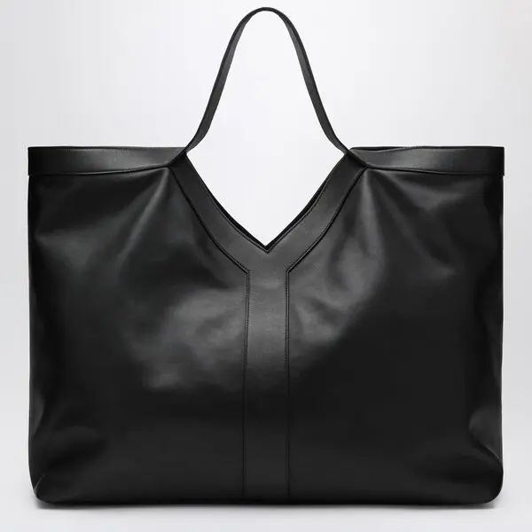Saint Laurent Maxi Y Tote Bag Pebbled Leather - Black
