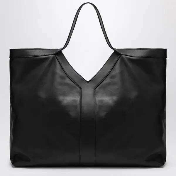 Saint Laurent Maxi Y Tote Bag Pebbled Leather - Black