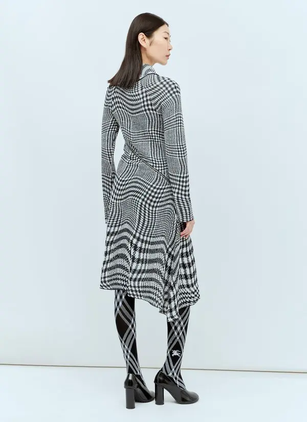 Burberry Warped Houdstooth Midi Dress