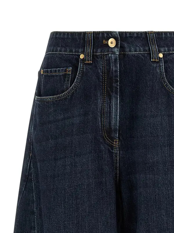 Brunello Cucinelli Wide Barrel Denim Jeans