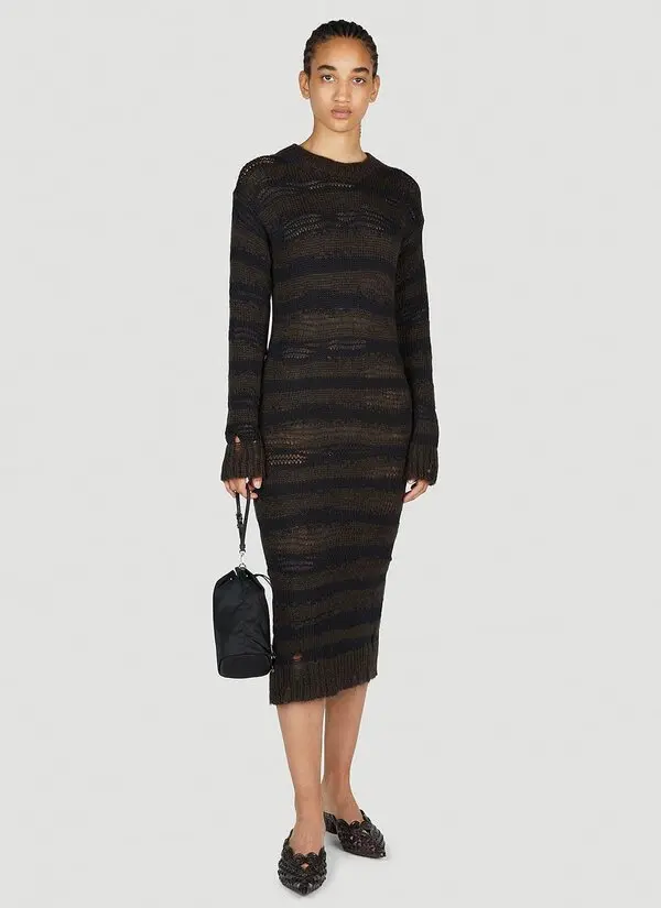 Acne Studios Ladder Knit Midi Dress