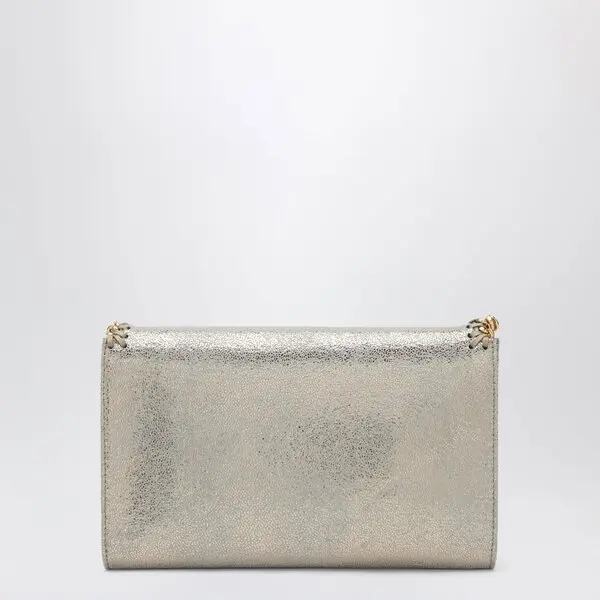Stella McCartney Falabella Chain Wallet In Metallic Pyrite - Silver