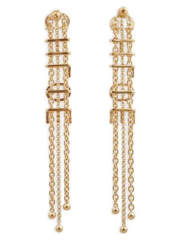 Chloé Lettering' Pendant Earrings - Gold