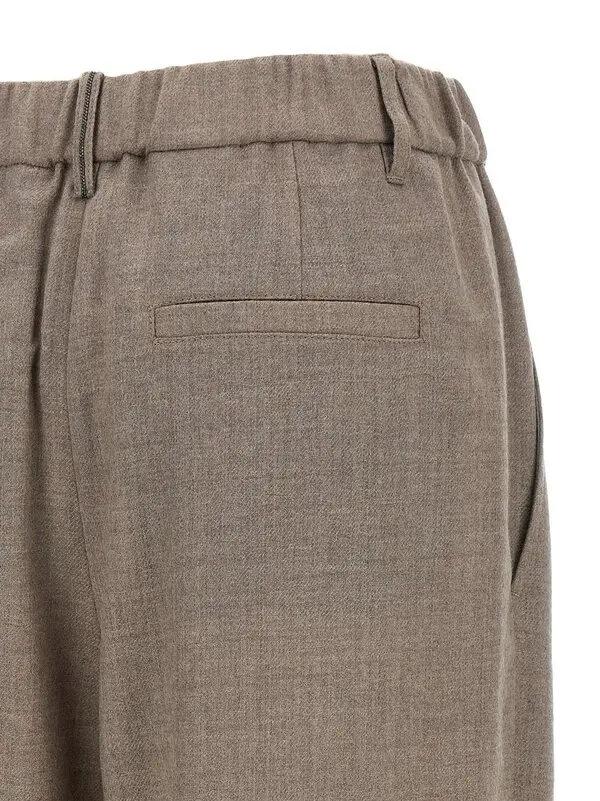Brunello Cucinelli Light Pleated Trousers - White