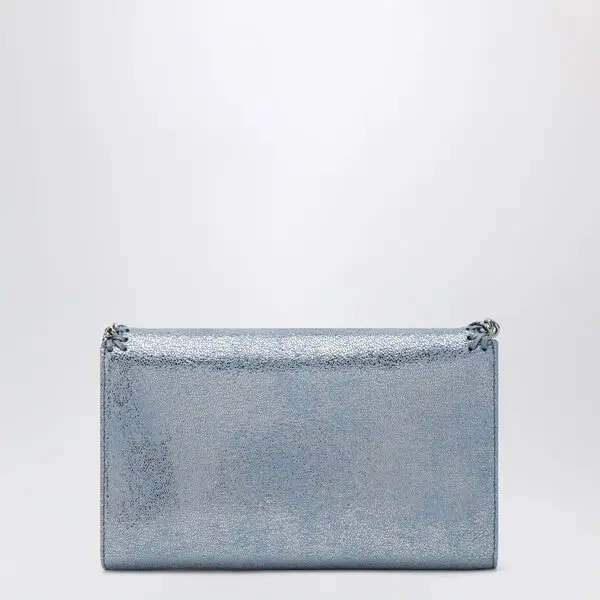 Stella McCartney Falabella Chain Wallet In Metallic Denim - Blue