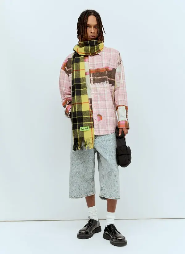 Acne Studios Check Fringe Scarf
