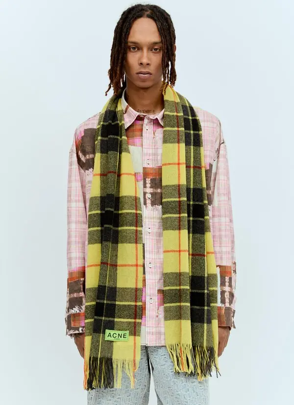 Acne Studios Check Fringe Scarf