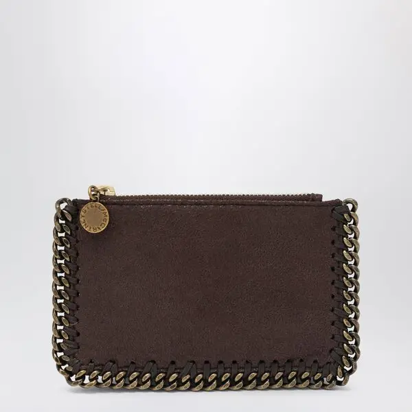 Stella McCartney Falabella Card Holder In Mahogany - Brown