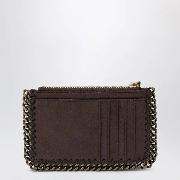 Stella McCartney Falabella Card Holder In Mahogany - Brown