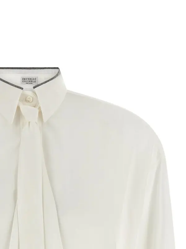 Brunello Cucinelli Shiny Collar' Shirt - White