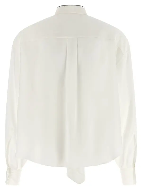 Brunello Cucinelli Silk 'shiny Collar' Shirt - White