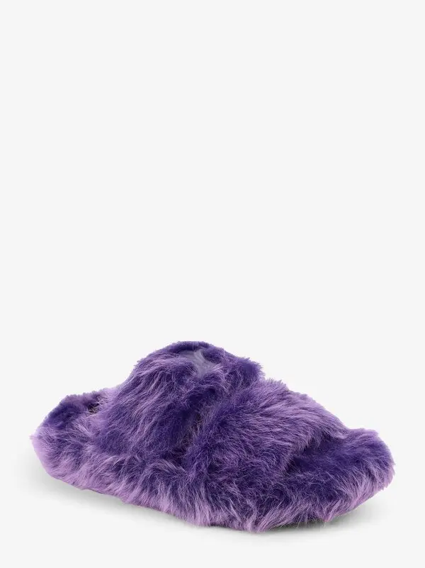 Celine Triomphe Slide 05 Shearling Sandals - Purple