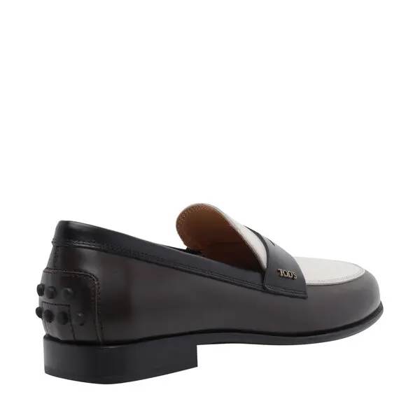 TOD'S Logo Leather Loafers