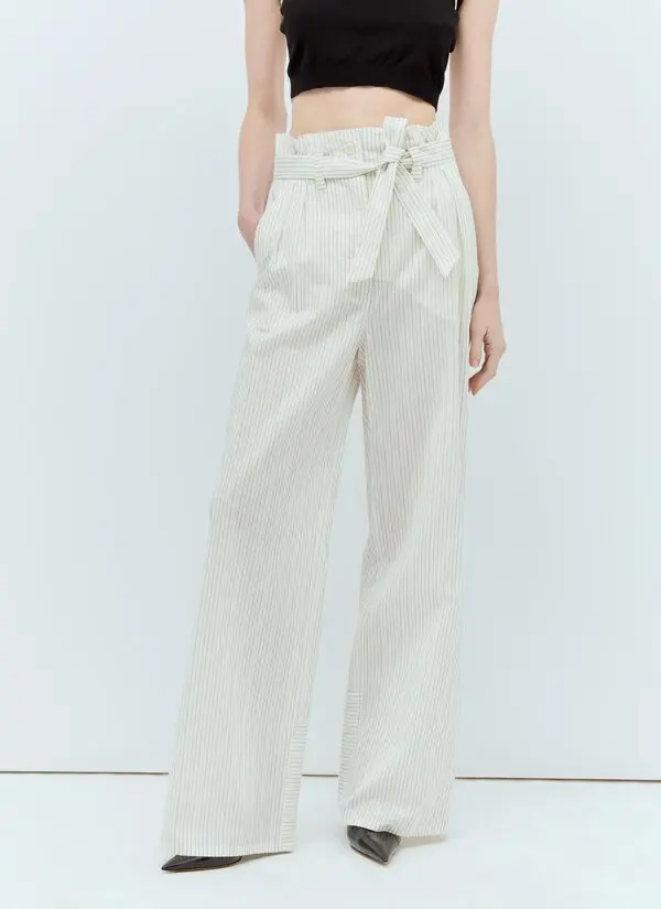 Max Mara Pinstriped Canvas Pants