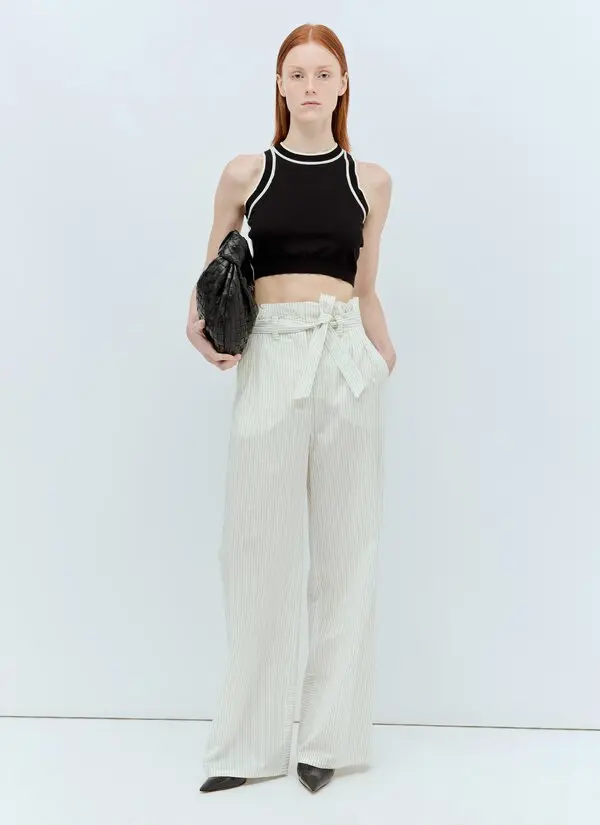 Max Mara Pinstriped Canvas Pants
