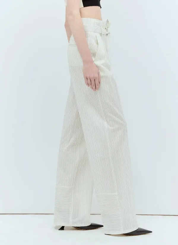 Max Mara Pinstriped Canvas Pants