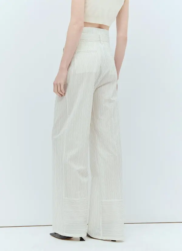 Max Mara Pinstriped Canvas Pants