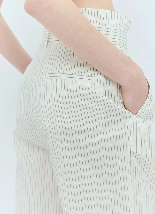 Max Mara Pinstriped Canvas Pants