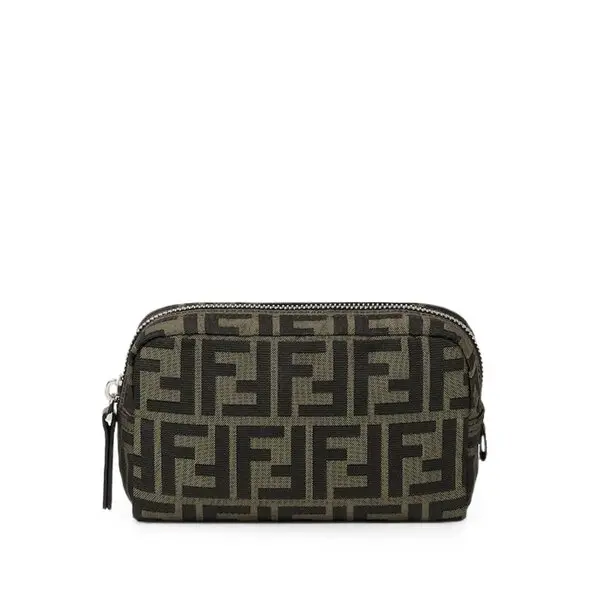Fendi Micro Wash Bag In Superlight Ff Zucca Technical Fabric - Brown