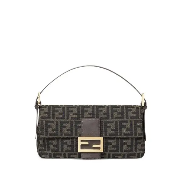 Fendi Ff Monogram Jacquard Shoulder Bag - Brown