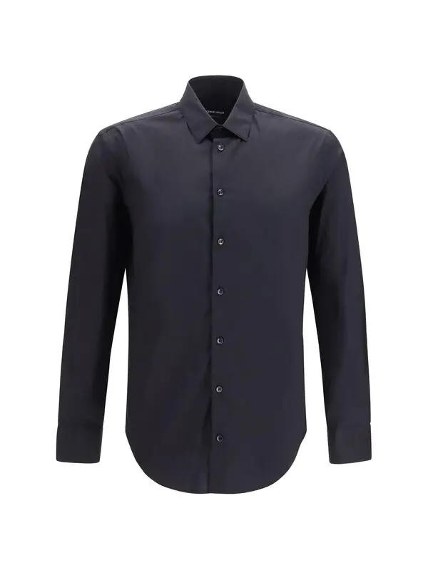 Giorgio Armani Shirt Slim Fit In Stretch Cotton Poplin - Black