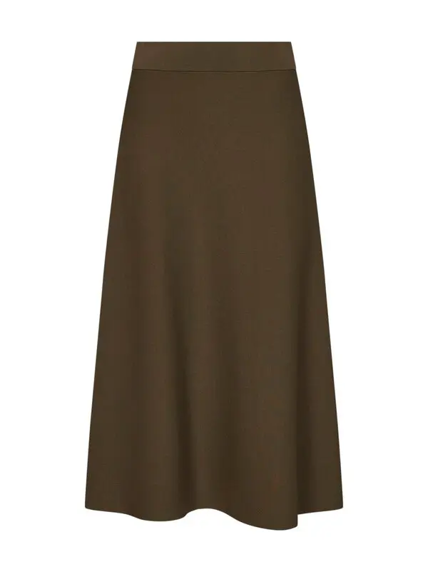 Max Mara Viscose Crepe Flared Midi Skirt - Multicolor
