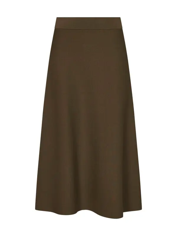 Max Mara Viscose Crepe Flared Midi Skirt - Multicolor