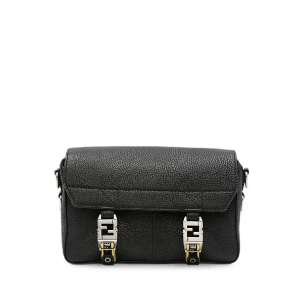 Fendi Calf Leather Shoulder Bag - Black
