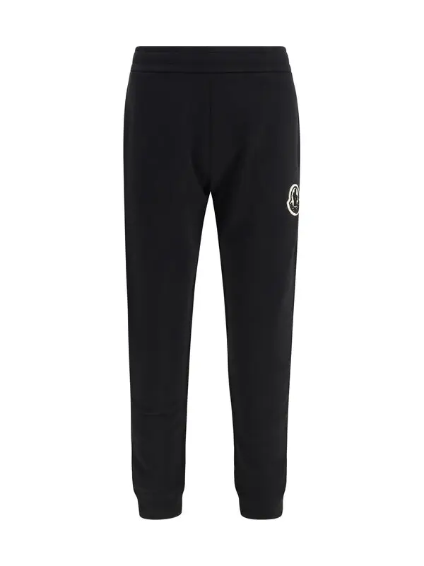 Moncler Tracksuit Pants With Drawstring And Logo - Black