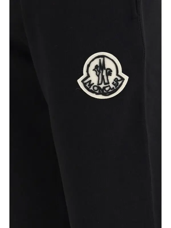 Moncler Tracksuit Pants With Drawstring And Logo - Black