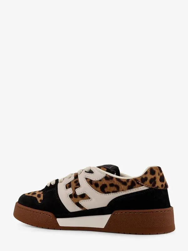 Fendi Suede And Ponyskin Low-top Sneakers - Multicolor
