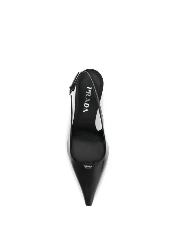 Prada Leather Slingback Pumps - Black