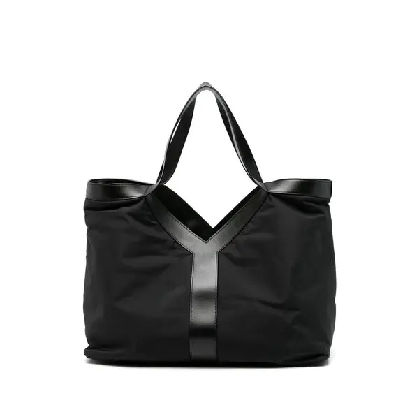 Saint Laurent Calfskin Trim Tote Bag - Black