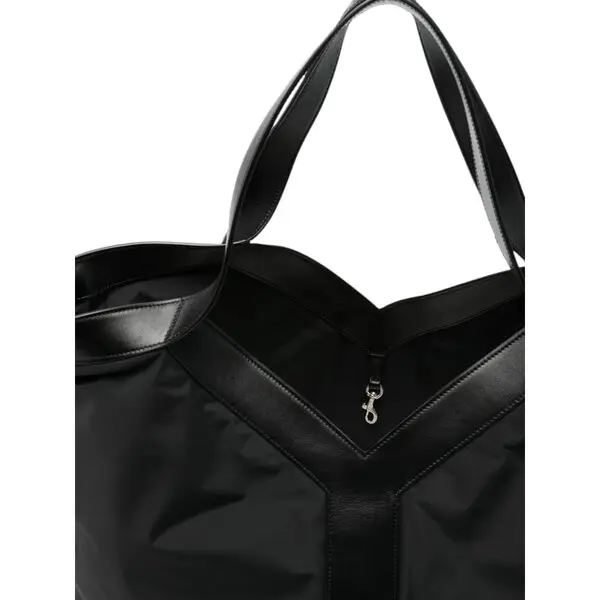 Saint Laurent Calfskin Trim Tote Bag - Black