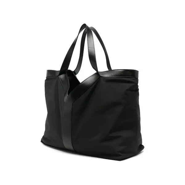 Saint Laurent Calfskin Trim Tote Bag - Black