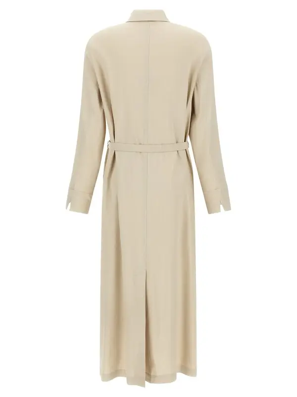 Max Mara Mxpnordica Linen And Stretch Viscose Shirt Dress - Cream