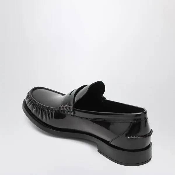 Prada Cordovan Polished Leather Loafers - Brown