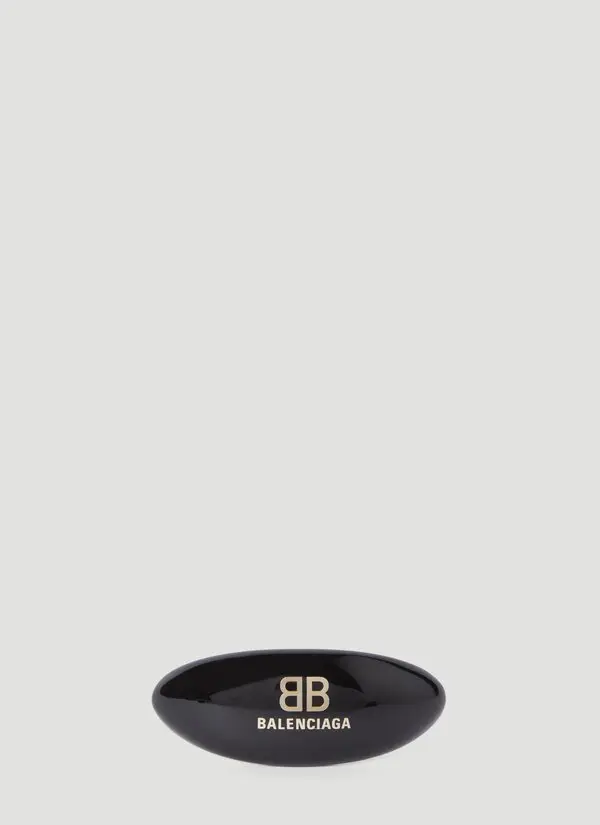 Balenciaga Logo Applique Hair Clip - Black
