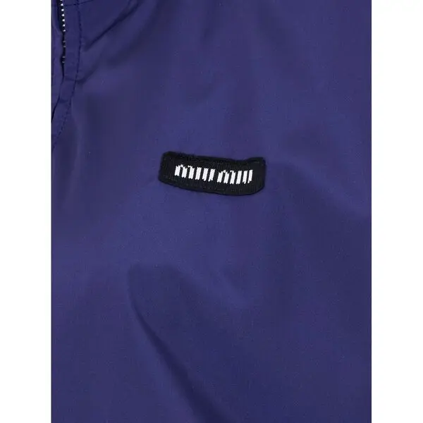 Miu Miu Tec Popeline Blouson With Logo