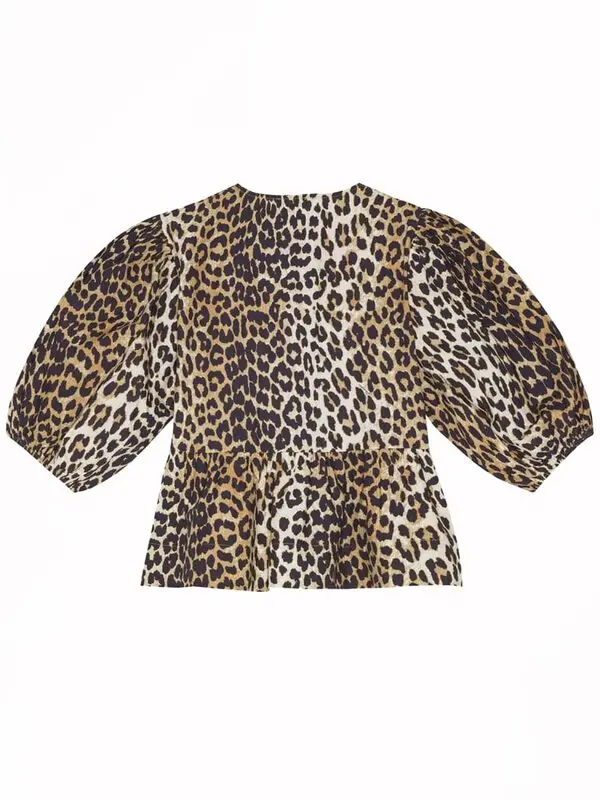 GANNI Animal Print Blouse