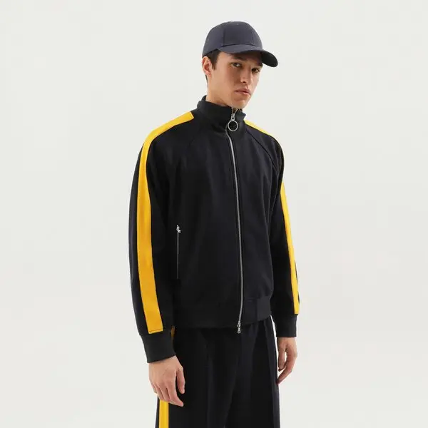 1989 STUDIO Gray Jacket With Side Stripes