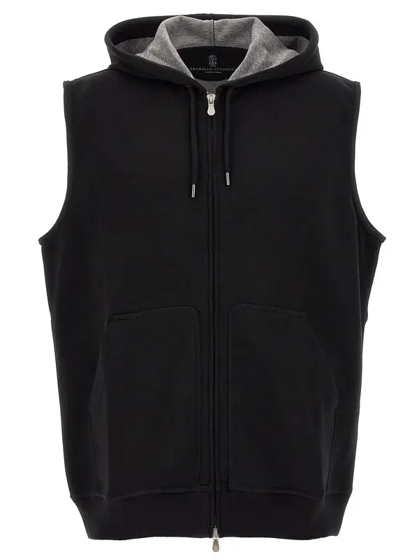 Brunello Cucinelli Hooded Vest - Black