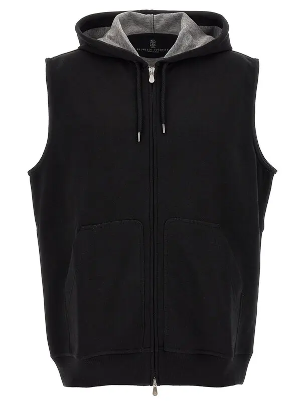 Brunello Cucinelli Hooded Vest - Black