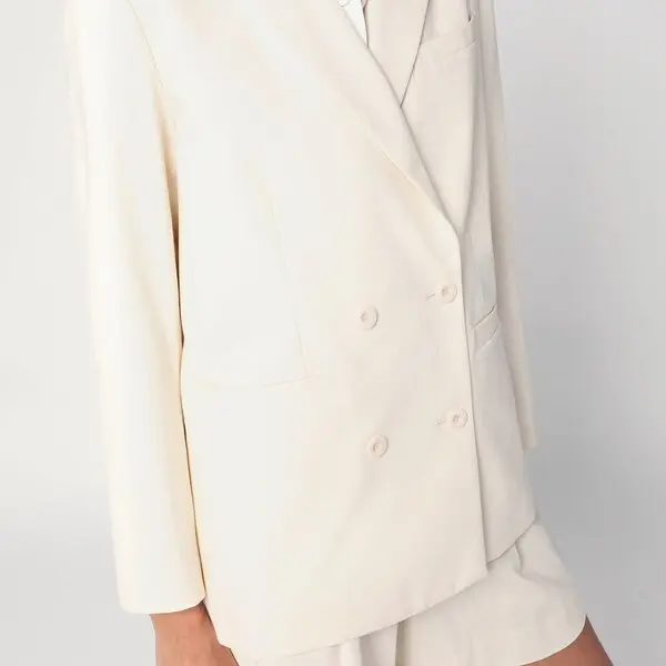 A.p.c. Double-breasted Jacket In Ecru Cotton