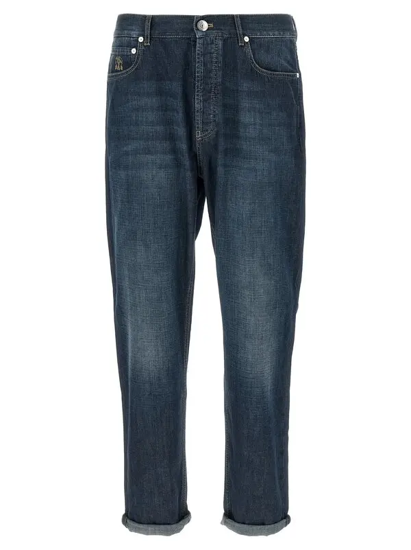 Brunello Cucinelli Jeans Denim Old - Blue
