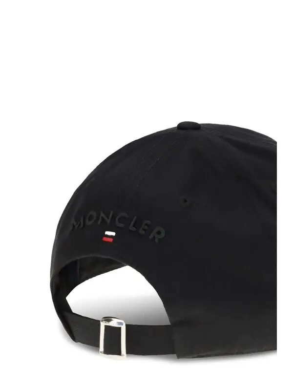 Moncler Tricolour Logo Baseball Cap - Black