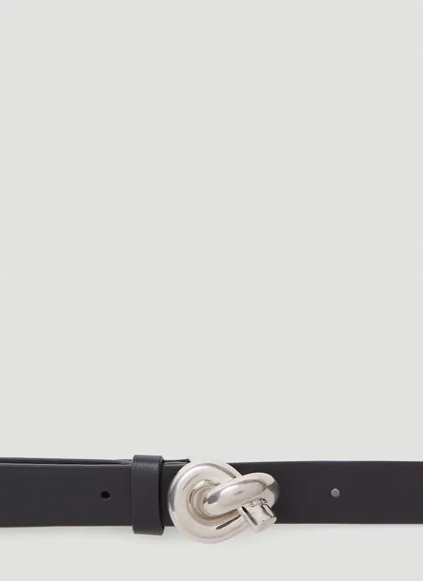 Bottega Veneta Knot Leather Belt - Black