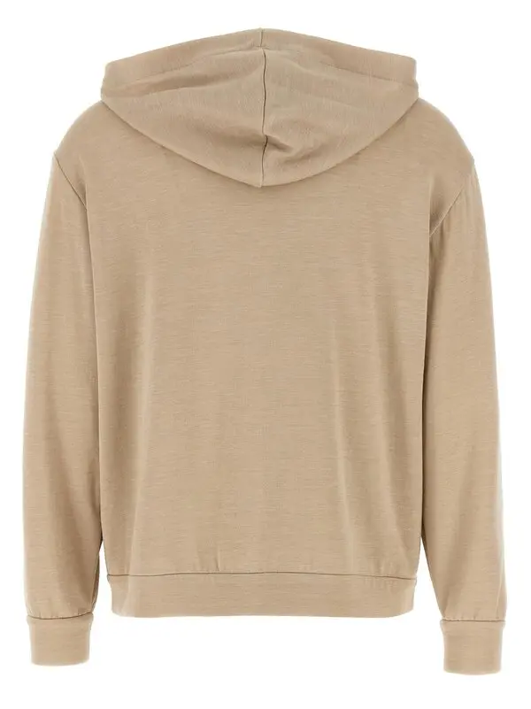Brunello Cucinelli Precious Zipper Pull' Hoodie - Cream