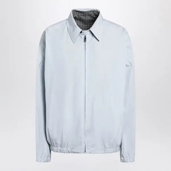Prada Reversible Light Blue Jacket With Check Pattern